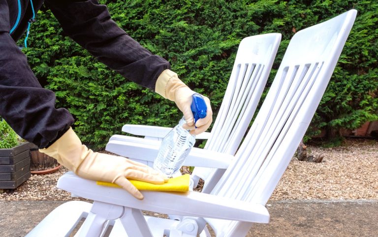 How to properly clean white plastic garden furniture.